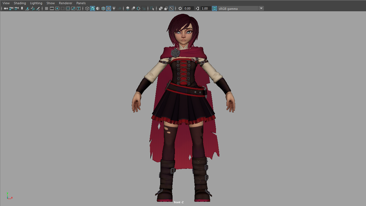 【Maya模型】人物 RWBY RubyRose_Rig（.ma） - 哔哩哔哩