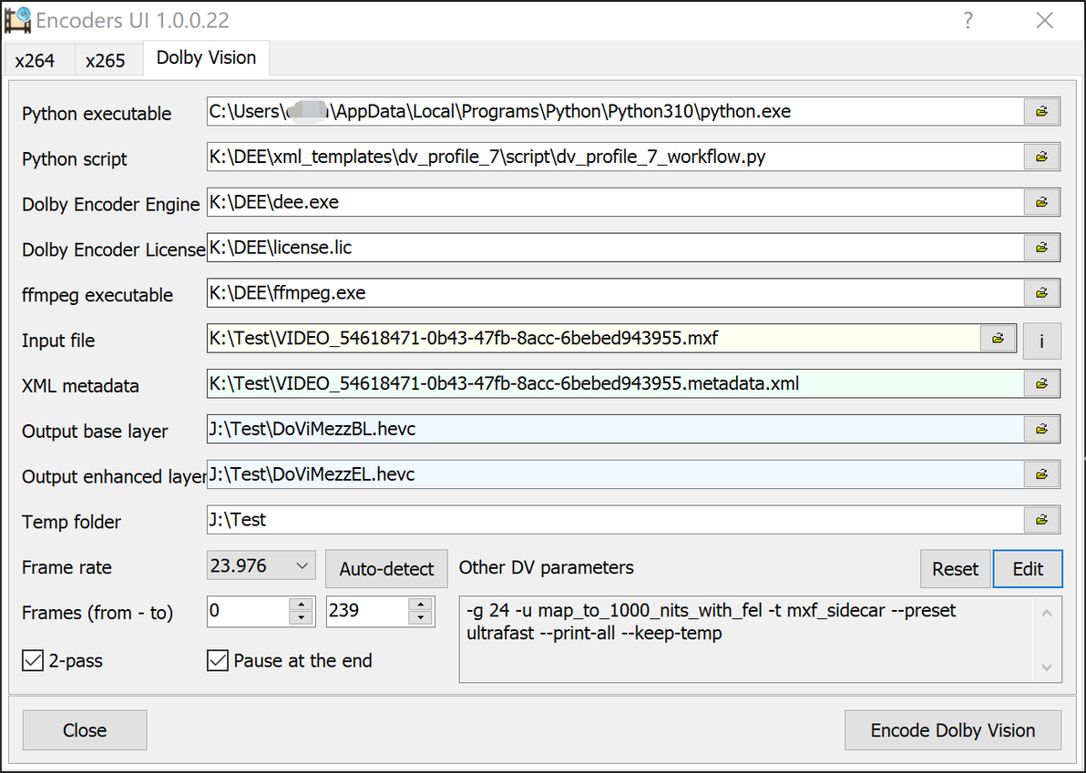 使用杜比官方编码器(Dolby Encoding Engine)编码单或双层杜比视界（Dolby Vision） - 哔哩哔哩