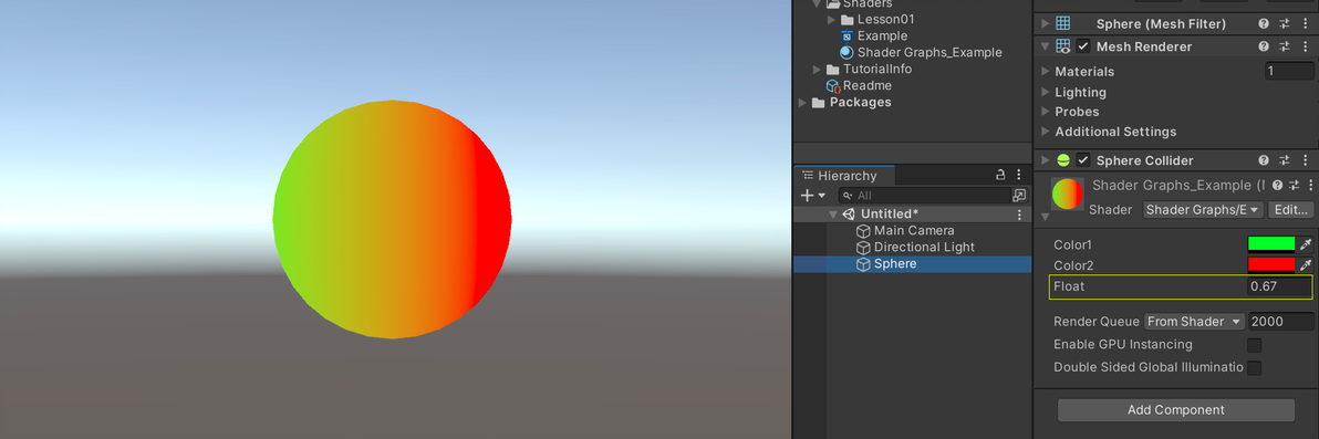 [笔记]shader Graph教程 1 4 By 范星闪烁 哔哩哔哩