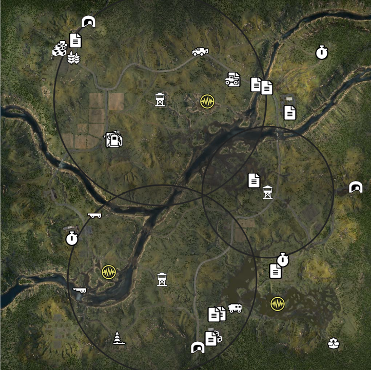 雪地奔驰Snowrunner第八季度(林地)地图及升级件位置 - 哔哩哔哩