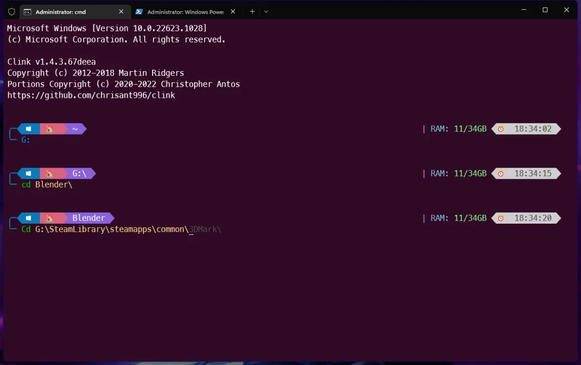 快速在Terminal上配置oh-my-posh和clink美化powershell和cmd - 哔哩哔哩