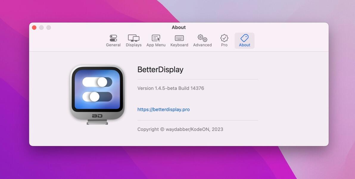 BetterDisplay Pro for Mac(虚拟显示器软件) v1.4.5beta - 哔哩哔哩
