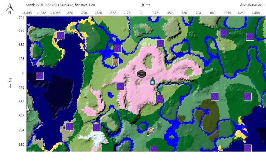 Minecraft：分享几个出生在大型樱花林的种子 - 哔哩哔哩