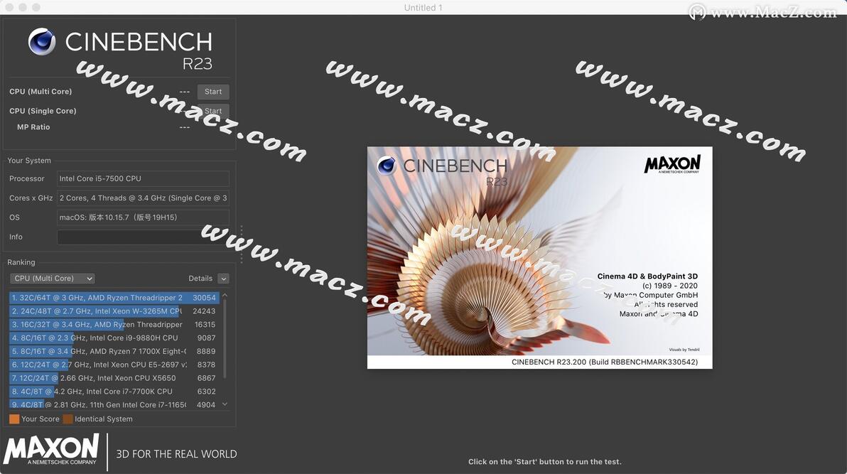 Cinebench R23 for Mac(GPU显卡检测跑分) R23.200免费版 - 哔哩哔哩