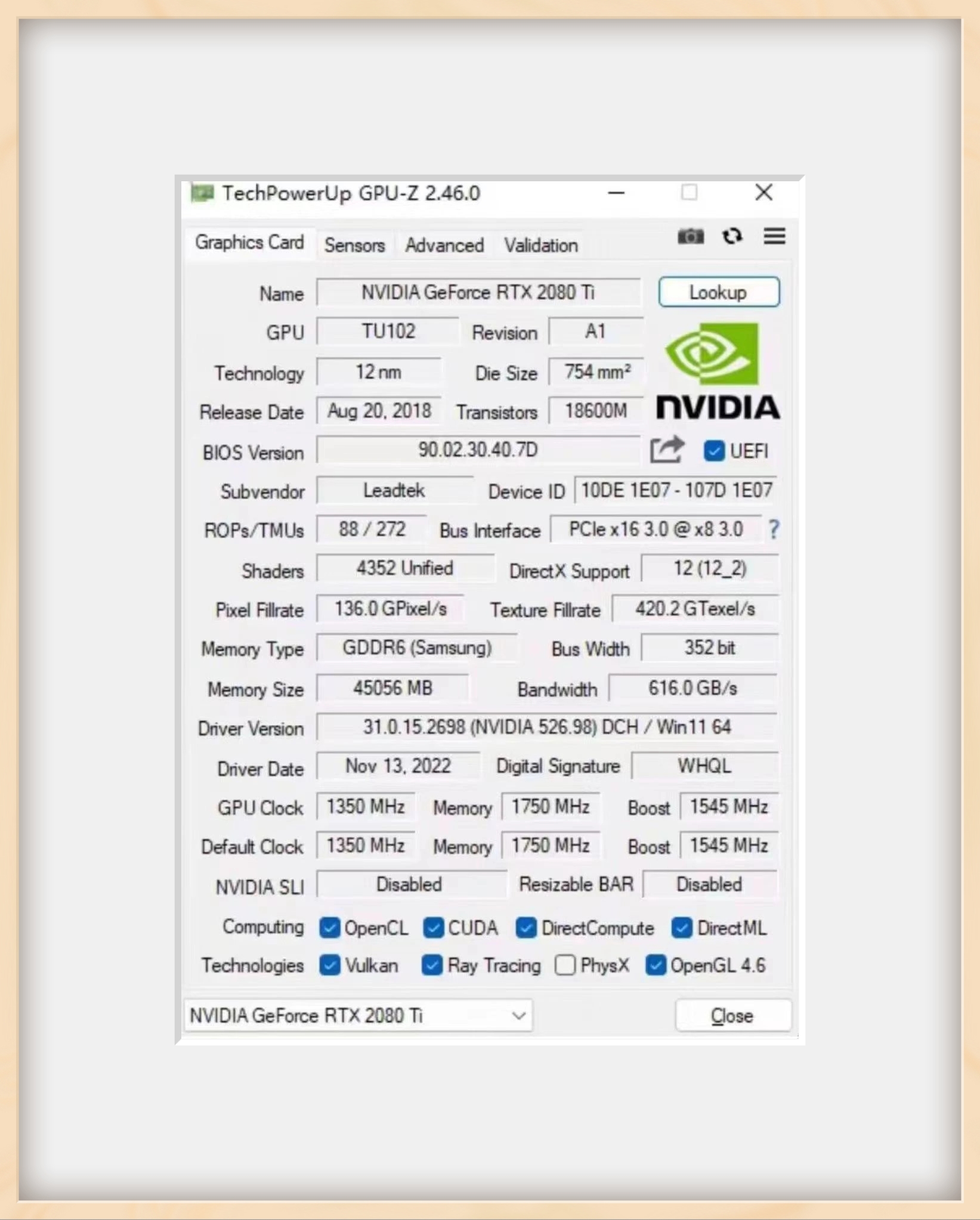 玩家改装英伟达 RTX 2080 Ti 显卡：11GB 显存升级至 44GB - 哔哩哔哩