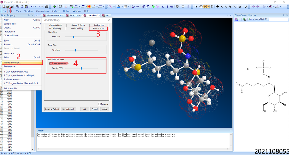 Chem3D中分子构型的3D显示 - 哔哩哔哩