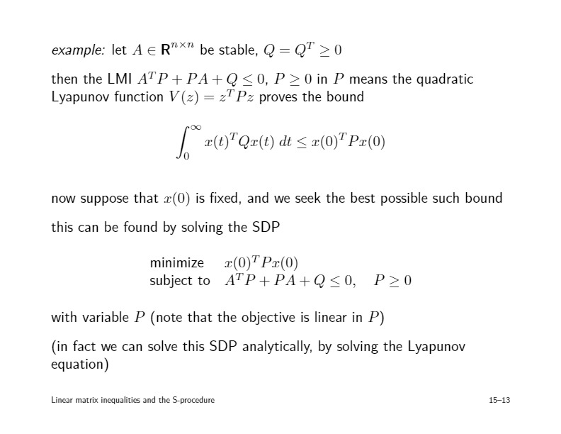 Linear Matrix Inequalities And The S Procedure 线性矩阵不等式和s 引理 哔哩哔哩