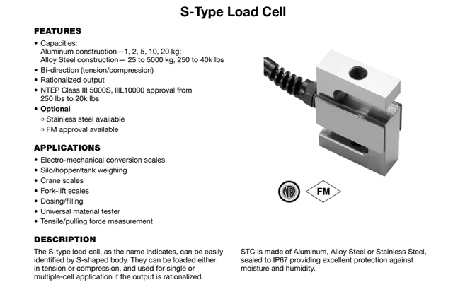 STC-1.5T STC-1500KG称重传感器 美国世铨celtron - 哔哩哔哩