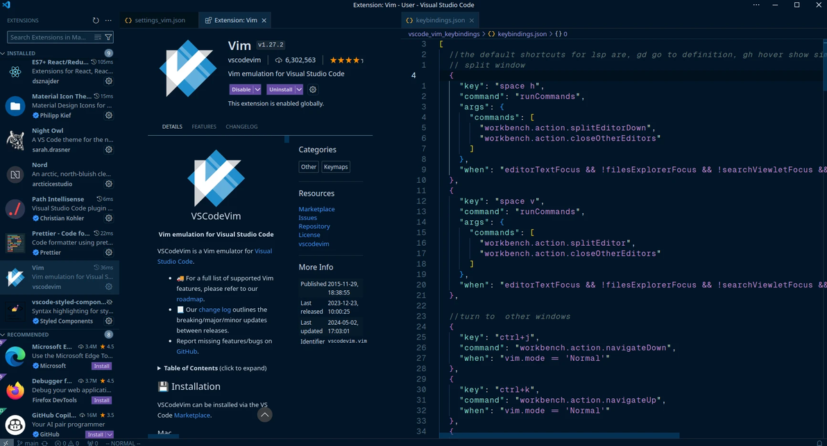 vscodeVim插件配置 - 哔哩哔哩