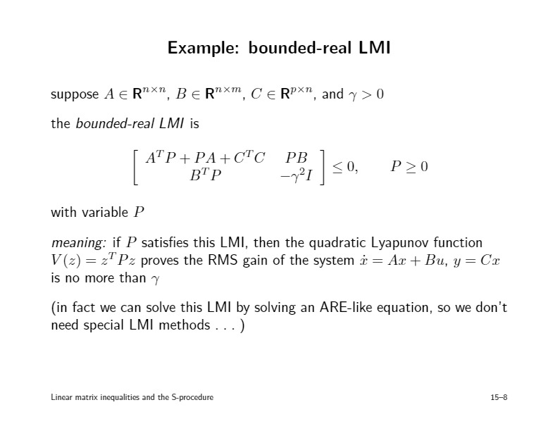 Linear Matrix Inequalities And The S Procedure 线性矩阵不等式和s 引理 哔哩哔哩