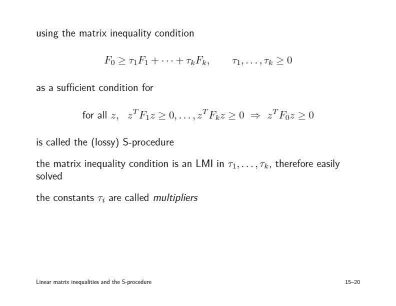 Linear matrix inequalities and the S-procedure(线性矩阵不等式和S-引理) - 哔哩哔哩