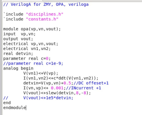 研0week1：用VerilogA语言设计一个非理想运算放大器23.10.14 - 哔哩哔哩