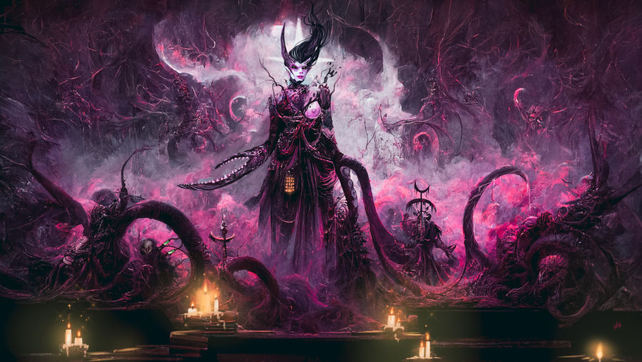 精选九图---战锤40K 同一画家的色孽作品掠影 - 哔哩哔哩