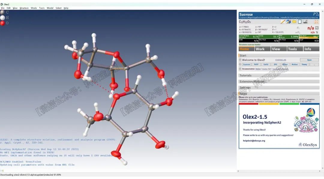 晶体结构解析软件Olex2详细安装教程（附安装包），以及使用教程！ - 哔哩哔哩
