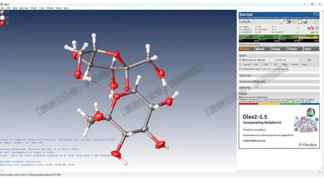 晶体结构解析软件Olex2详细安装教程（附安装包），以及使用教程！ - 哔哩哔哩