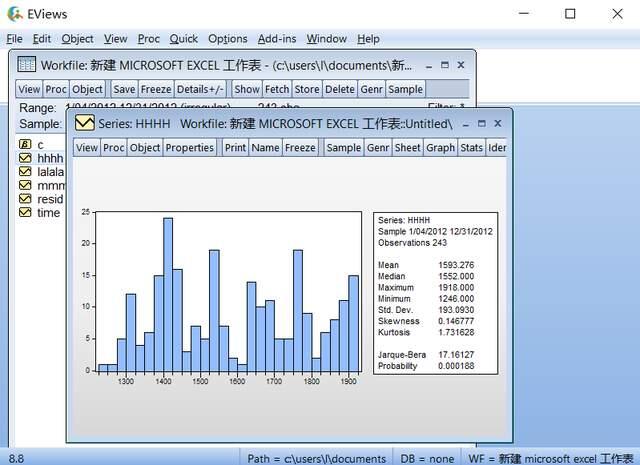 EViews 描述性统计操作步骤 - 哔哩哔哩