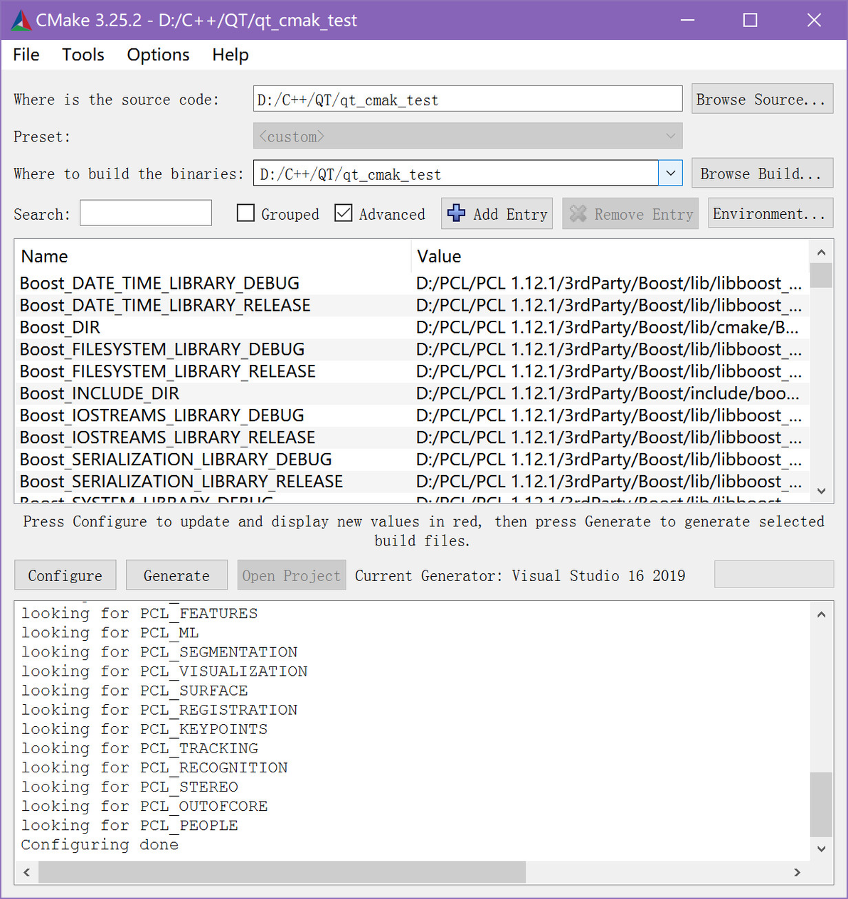 PCL1.12.1+VTK9.1+QT5.15.2在VS下的配置（使用CMAKE） - 哔哩哔哩