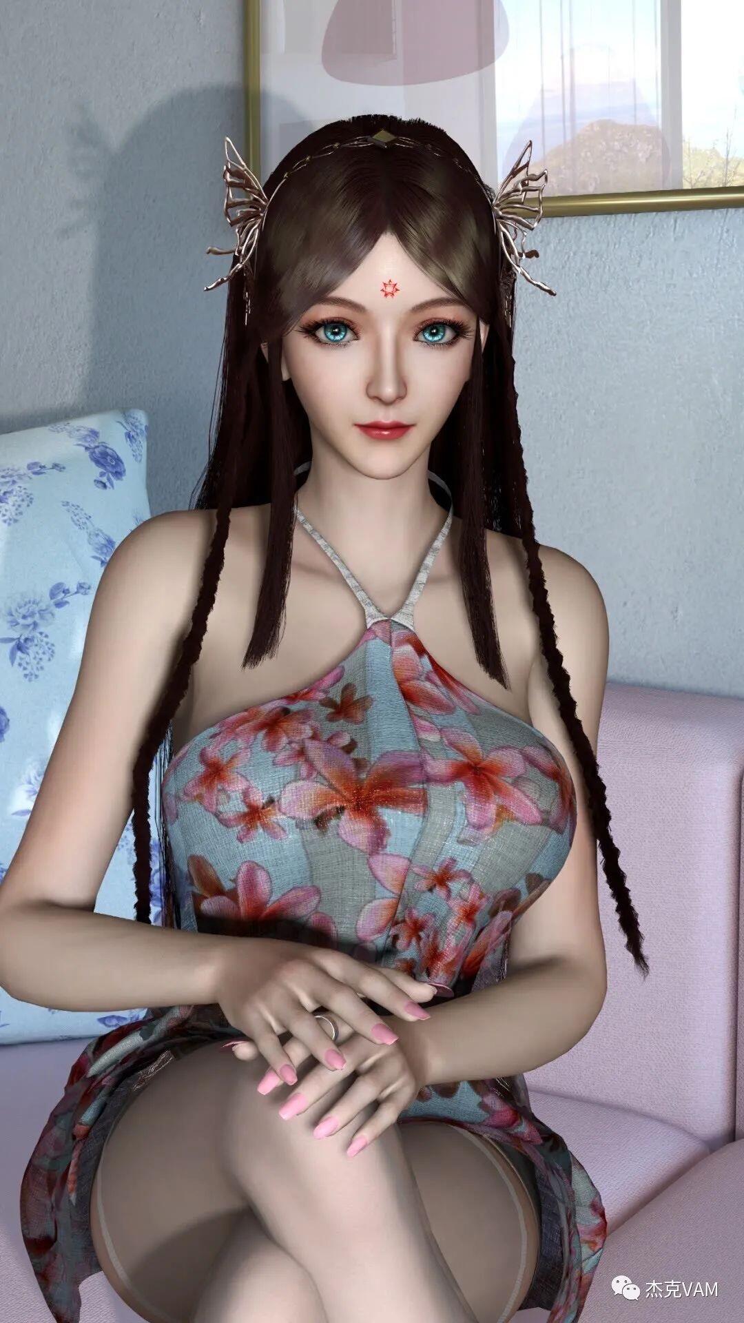 VAM模拟器MOD人物卡宁荣荣细节展示 - 哔哩哔哩