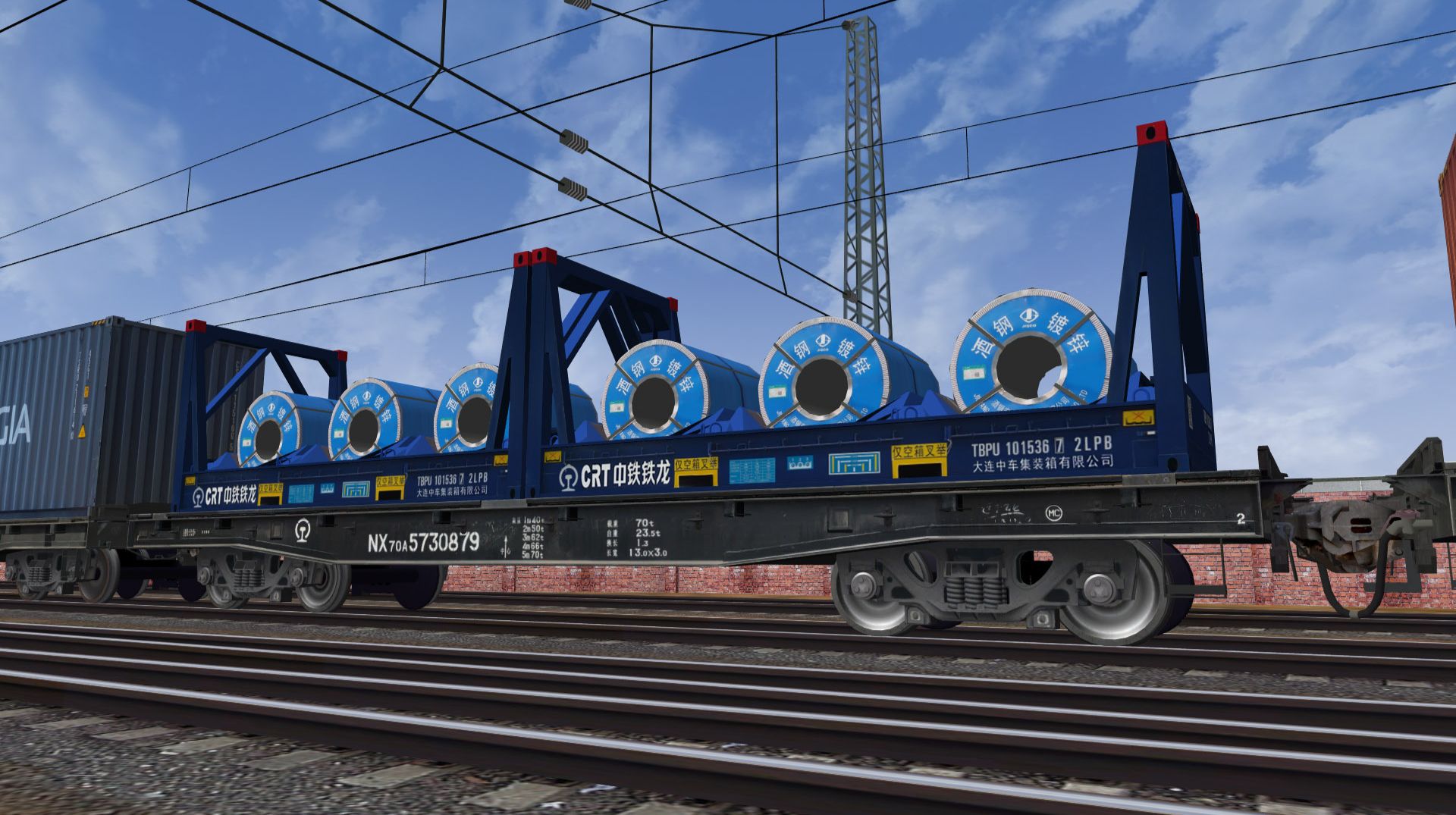 OpenRails NX70/70A型共用平车 - 哔哩哔哩