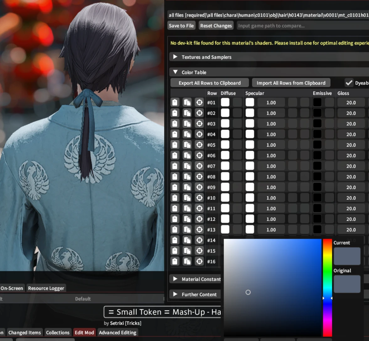 【ff14mod】如何在penumbra中自由更改mod装备颜色 - 哔哩哔哩