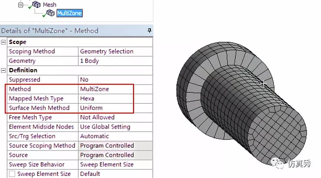 简易几何利用 ANSYS Multizone Meshing创建六面体网格应用案例 - 哔哩哔哩