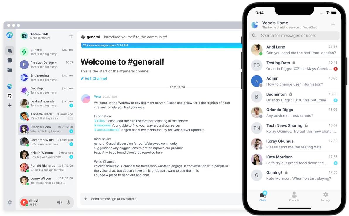 NAS可自部署的轻量级聊天系统VoceChat - 哔哩哔哩