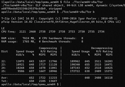 [记录]Android终端直接运行qemu-user-static，附p7zip跑分效率参考[多图] - 哔哩哔哩