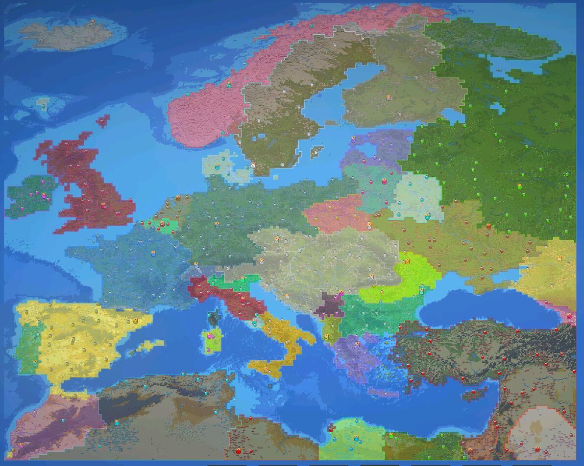 （worldbox）地图介绍kaiserreich欧洲 - 哔哩哔哩