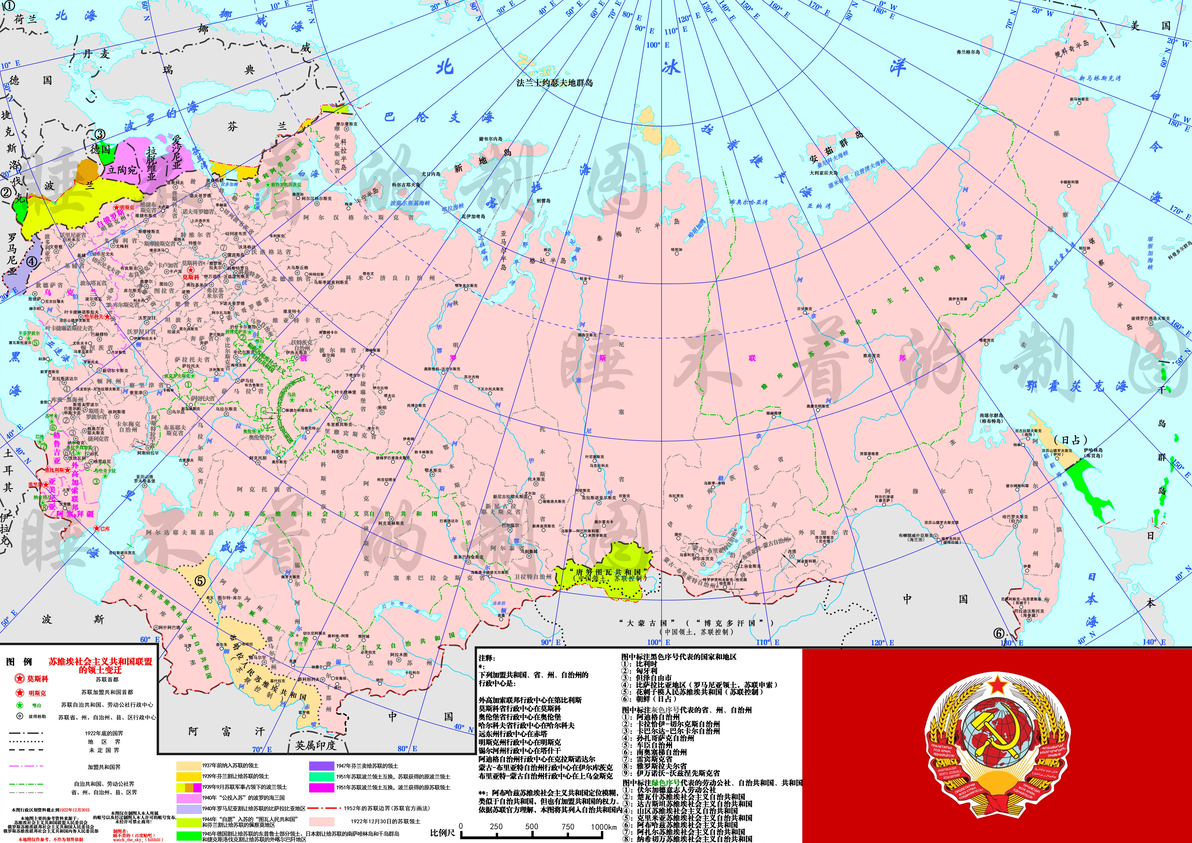 精苏狂喜！全网唯一！1922年苏联成立时的行政区划地图 - 哔哩哔哩