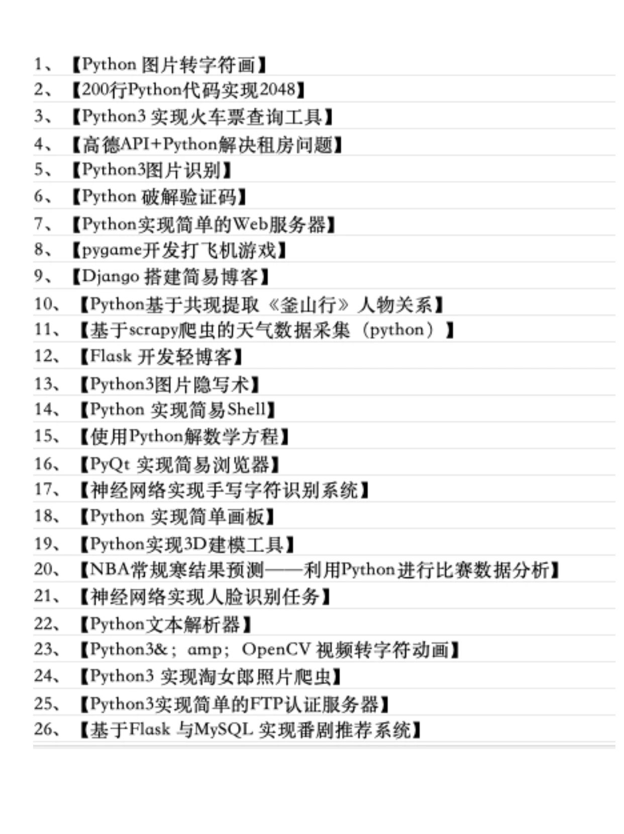 70个精选python实战项目案例，送给缺乏练手经验的你 哔哩哔哩