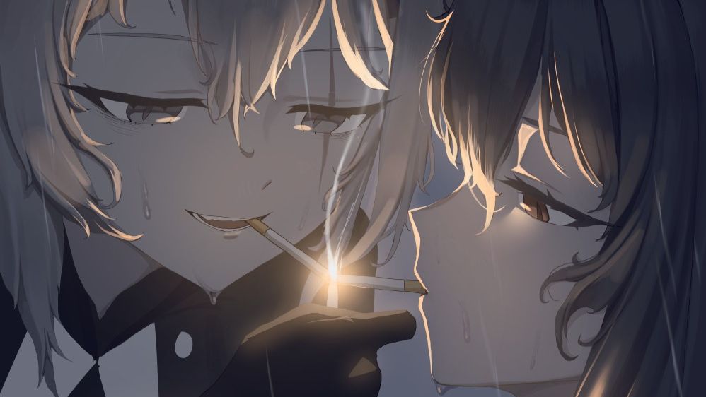 Cellinia Texas × Lappland Saluzzo（转载自Pixiv，已注明画师，侵删） - 哔哩哔哩