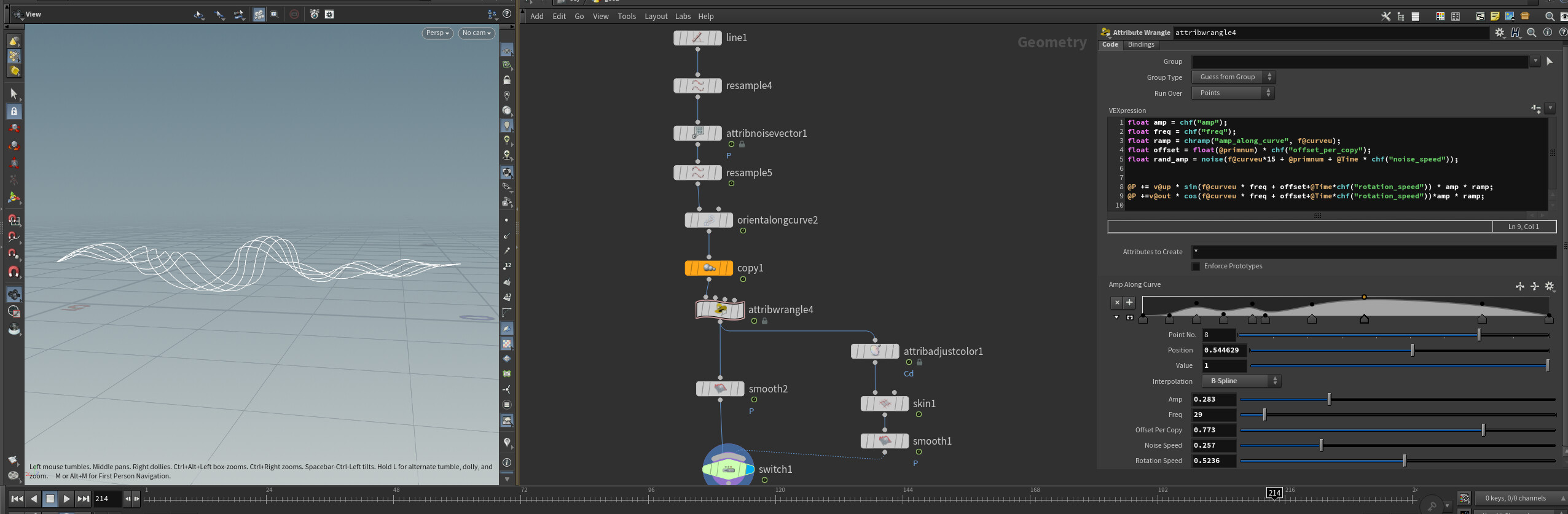 Houdini Tutorial: Easy Energy Spirals by Simon Fiedler - 哔哩哔哩