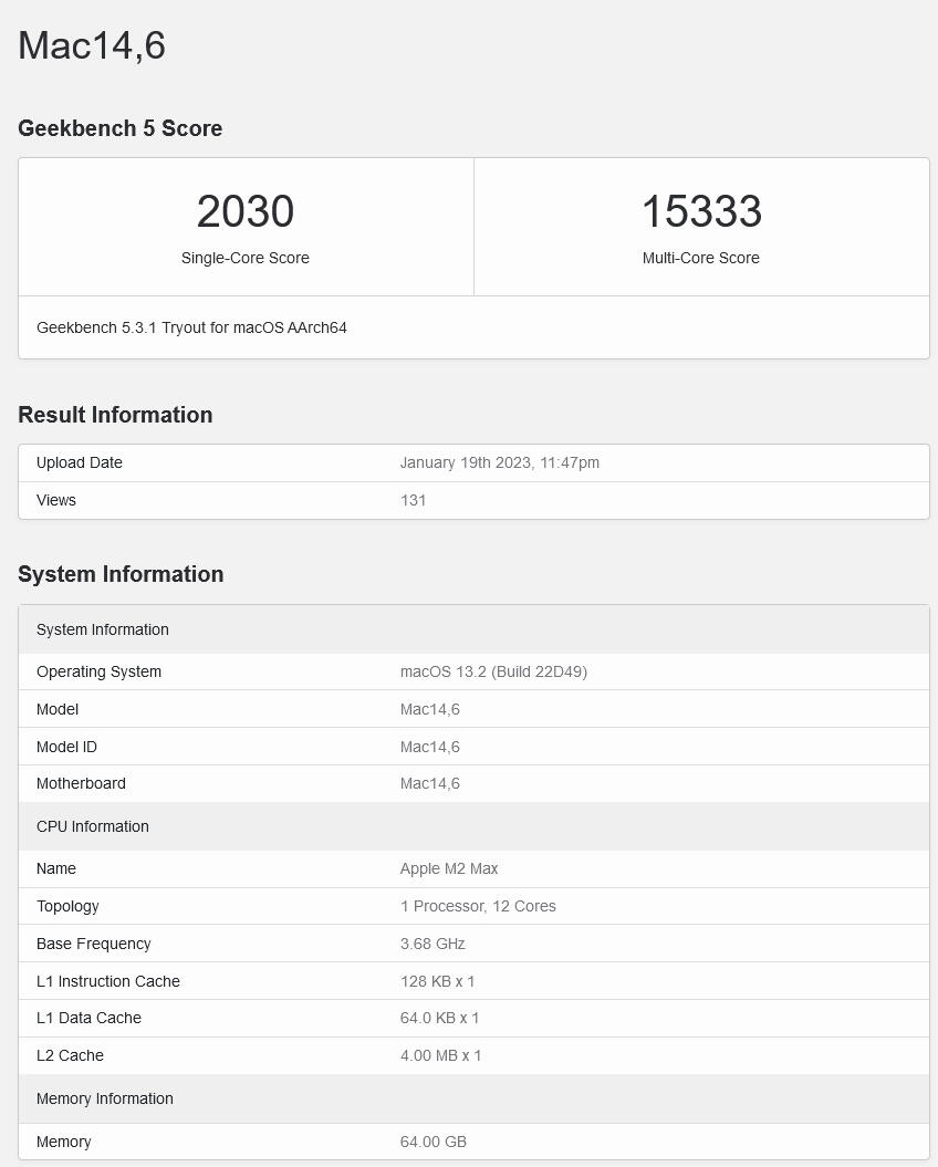 苹果M2Pro/M2Max跑分出炉，CPU全面提升，GPU刀法精准提升约30% - 哔哩哔哩