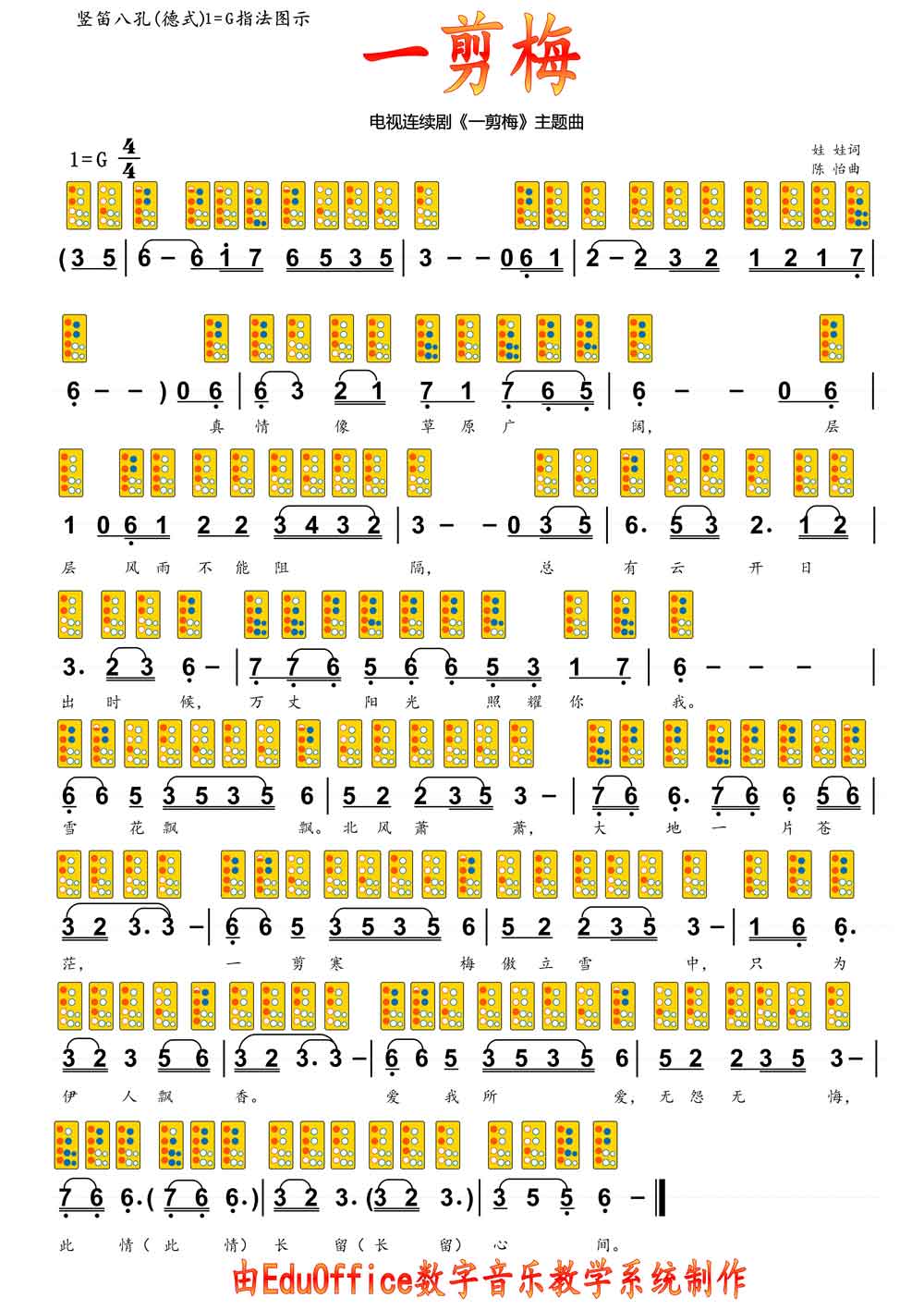 高老师八孔德式竖笛谱05一剪梅中小学音乐教室小乐器教学全息音乐 哔哩哔哩