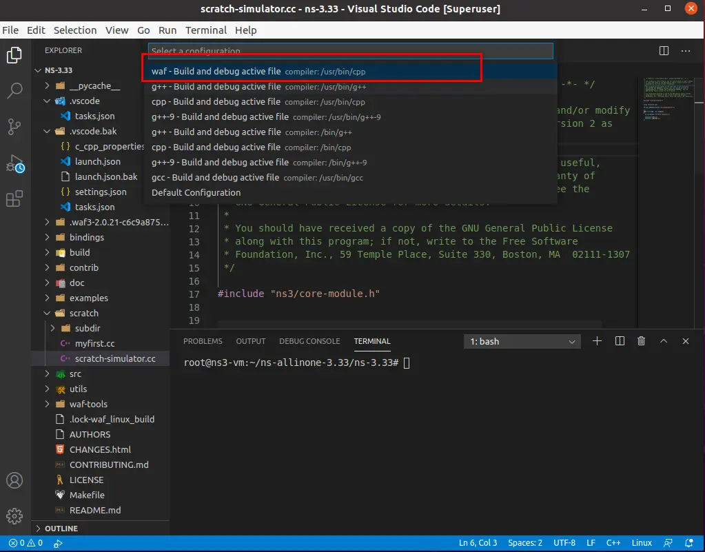 ns3 + VS Code开发环境配置完美版 - 哔哩哔哩