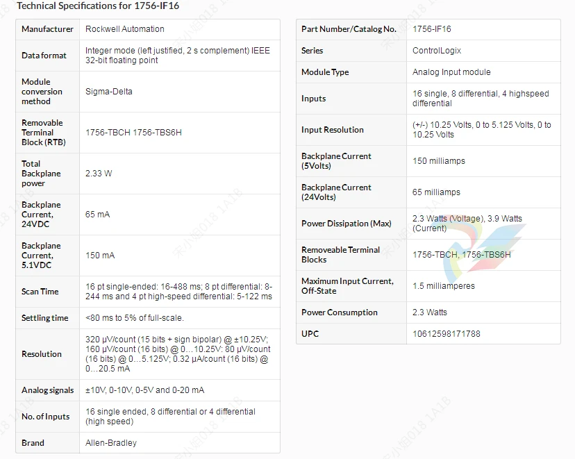 A-B罗克韦尔 1756-IF16 ControlLogix模块 模拟输入模块 可编程控制器 - 哔哩哔哩