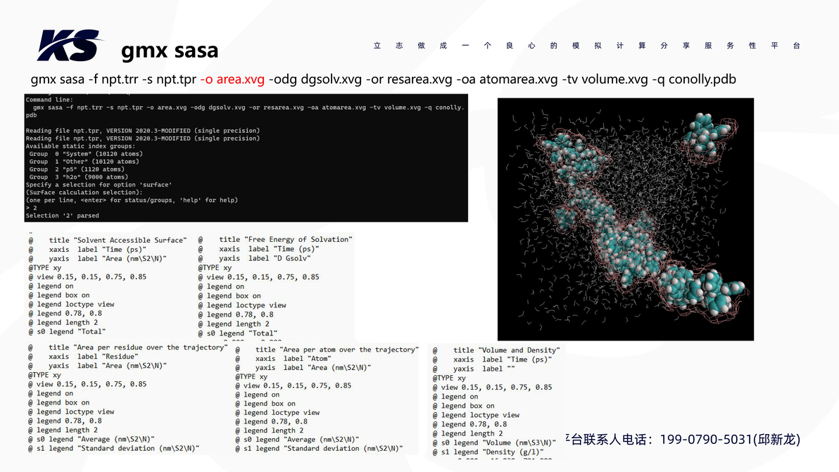 gromacs命令测试5-gmx sasa溶剂可及表面积 - 哔哩哔哩