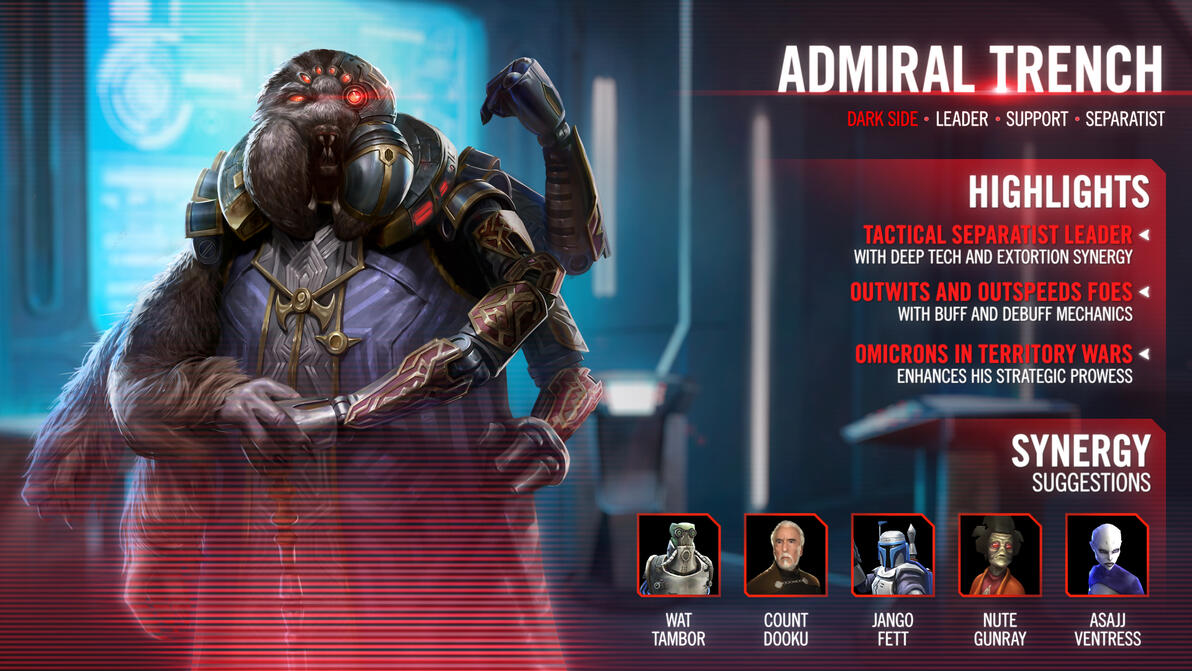 2023年swgoh新的征服人物前瞻：特伦奇上将 - 哔哩哔哩