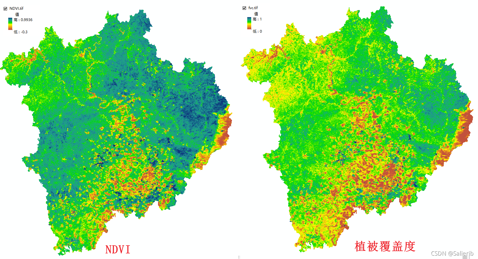 【MODIS数据处理#10】例五：用NDVI估算植被覆盖度 - 哔哩哔哩