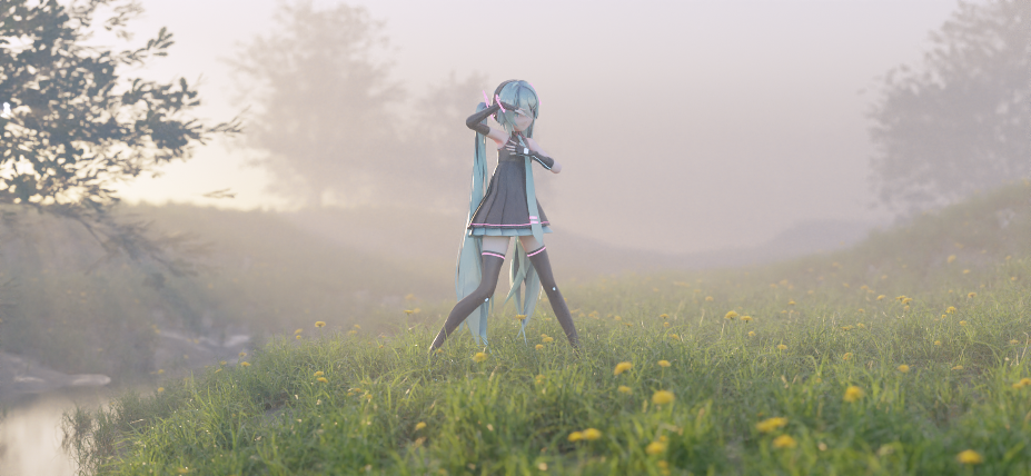 blender/mmd草地场景的配布及使用方法 - 哔哩哔哩