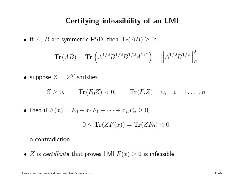 Linear Matrix Inequalities And The S Procedure 线性矩阵不等式和s 引理 哔哩哔哩