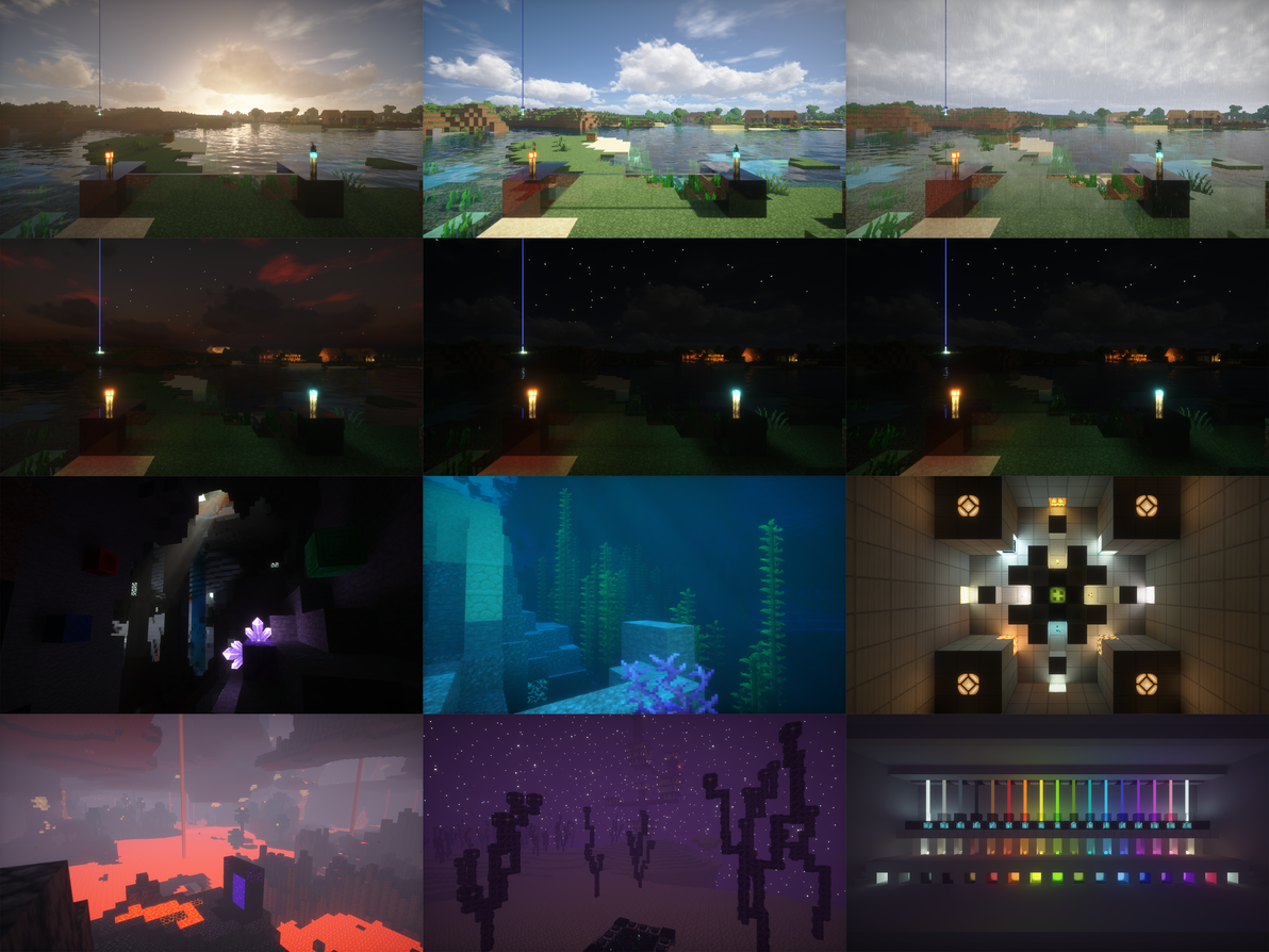Iris加载器下《我的世界》80款光影的效果测试图 - 哔哩哔哩