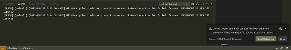 connect ETIMEDOUT，无法使用 GitHub Copilot 的问题解决方案 - 哔哩哔哩