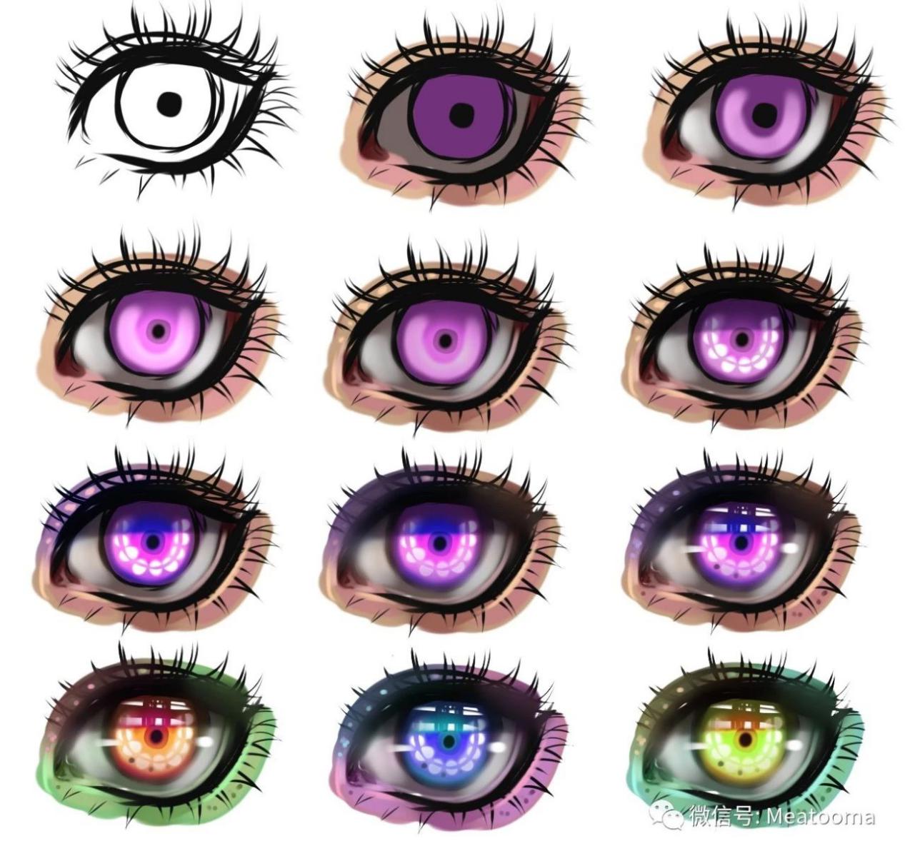 【基础绘画教程】两分钟掌握不同的眼睛画法步骤！ - 哔哩哔哩