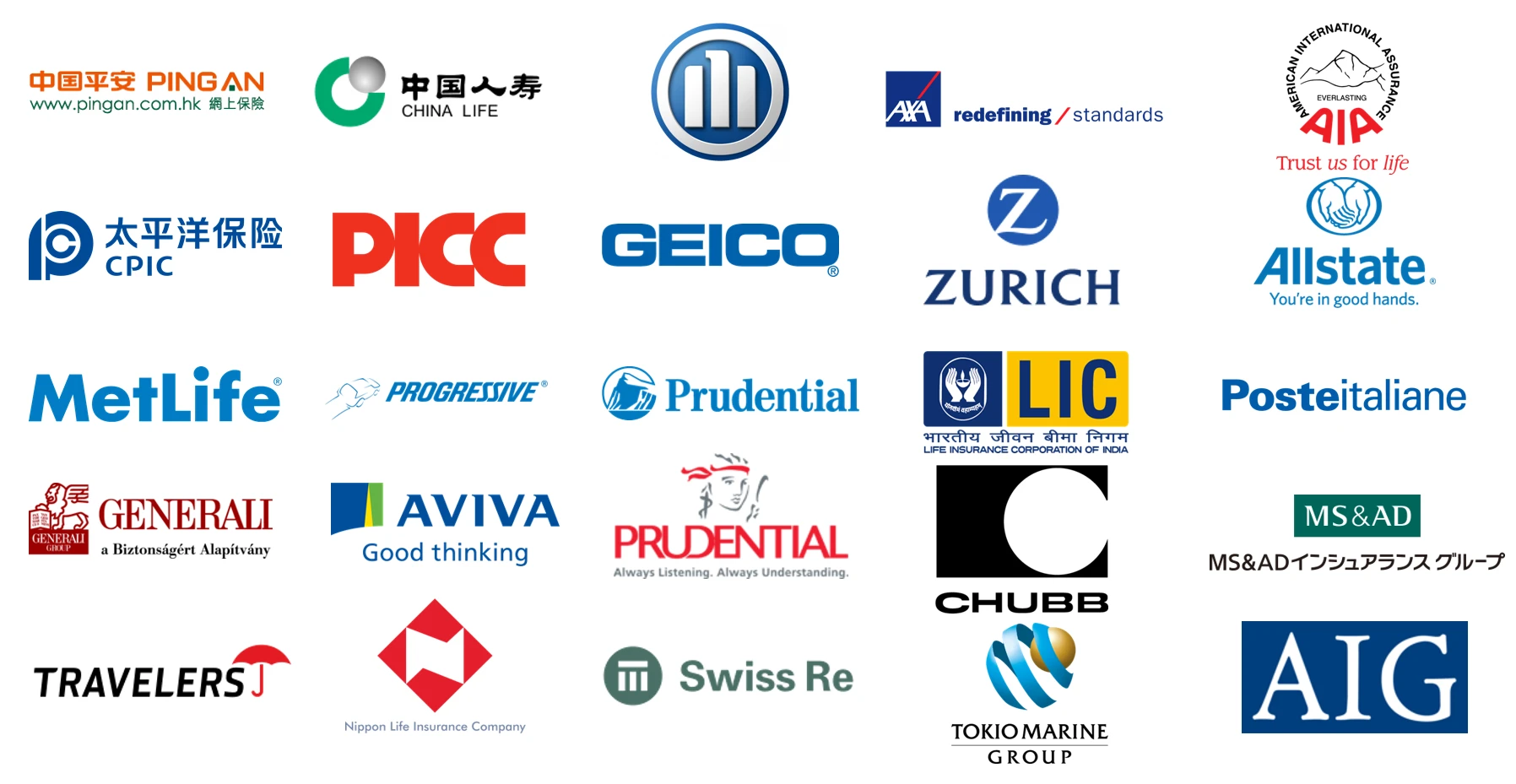 Logos for Brand Finance Insurance 100 2019 - 哔哩哔哩