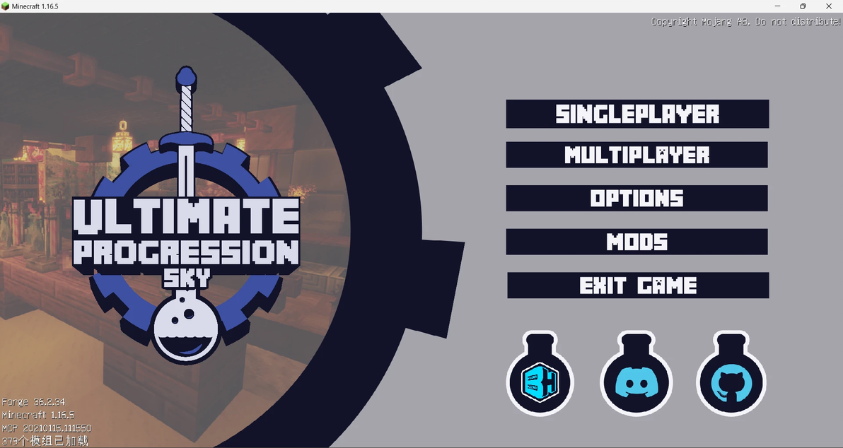 我的世界【Ultimate Progression Sky - 保持更新】1.16.5汉化补丁-汉化-附下载地址~~ - 哔哩哔哩