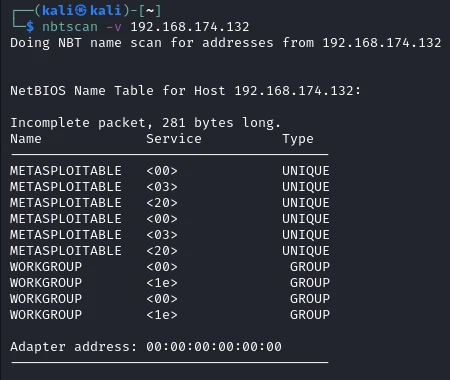 nbtscan：获取 NetBIOS 名称信息的网络扫描神器！全参数详细教程！Kali Linux教程！ - 哔哩哔哩