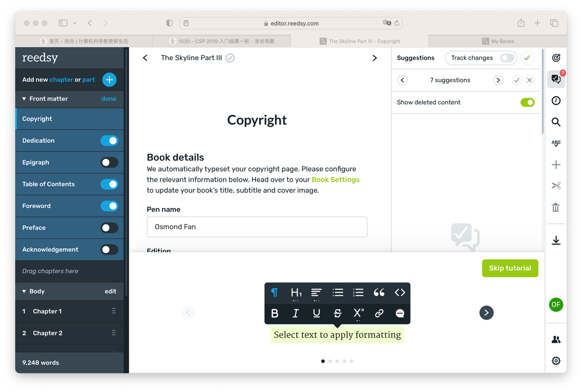 外语小说编写神器—Reedsy Editor - 哔哩哔哩
