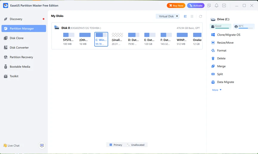 Windows系统下如何通过EaseUS Partition Master Free进行磁盘分区和扩容 - 哔哩哔哩
